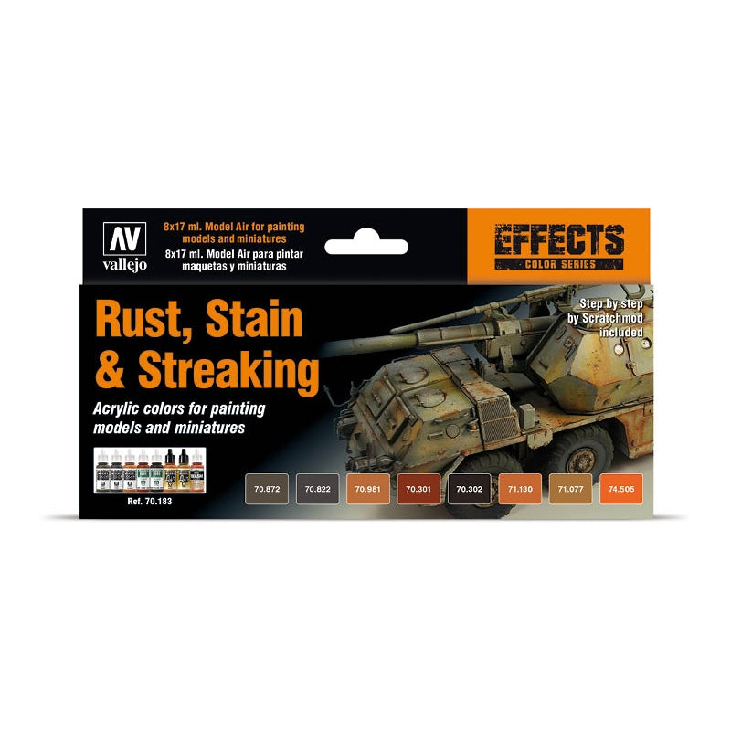 Rust, Stain & Streaking, Effects Color Series (8x 17ml) - Vallejo: Pai ...